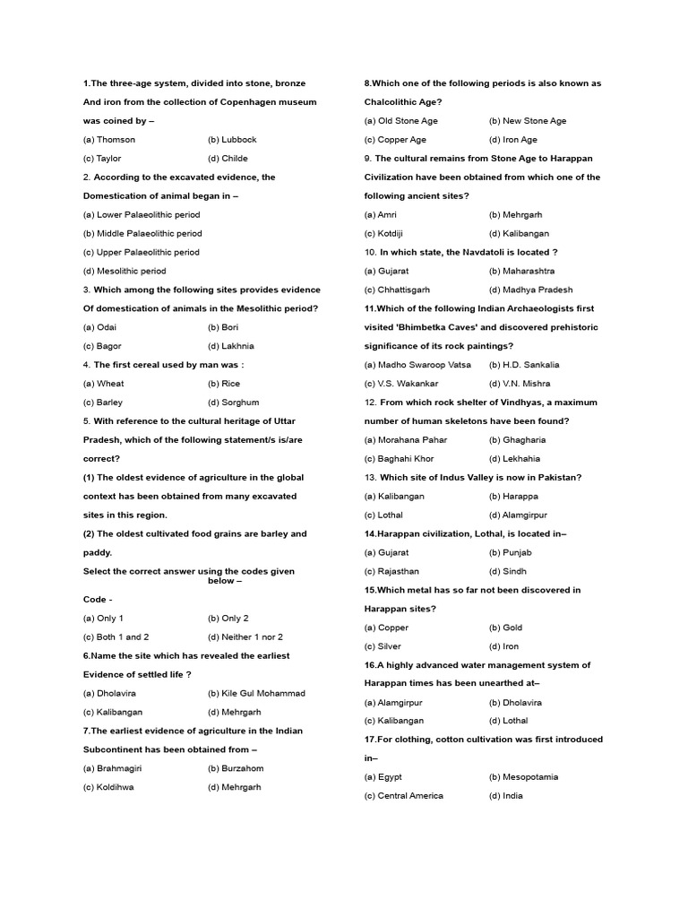 Ancient Quiz 2 Pdf Archaeology