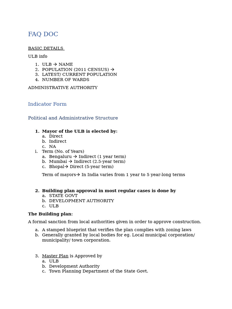Faq Doc: Indicator Form | PDF