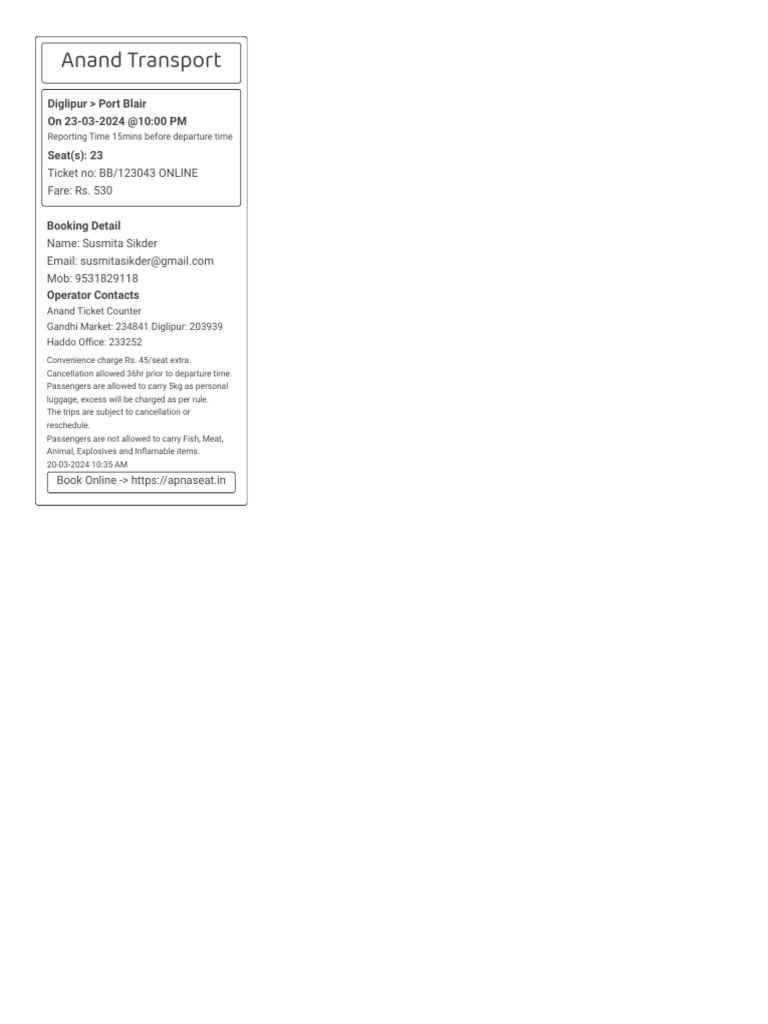 ApnaSeat.in _ Ticket _ Cancel Ticket | PDF