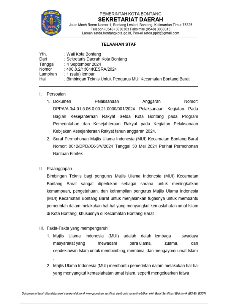 TS MUI Bimtek MUI Bontang Barat | PDF