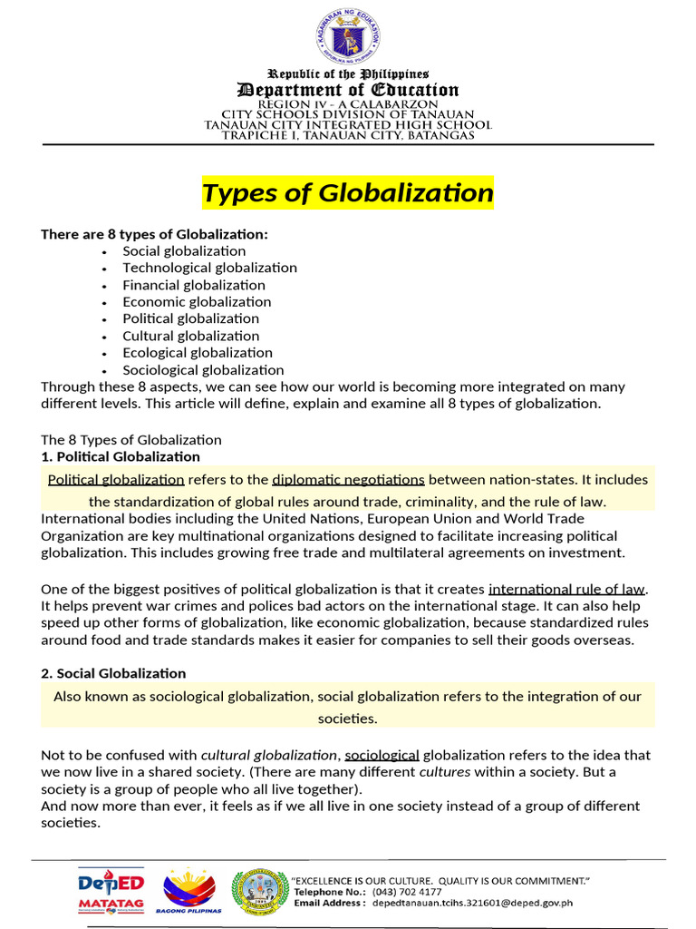 Handout-1-8-Types-of-Globalization | PDF