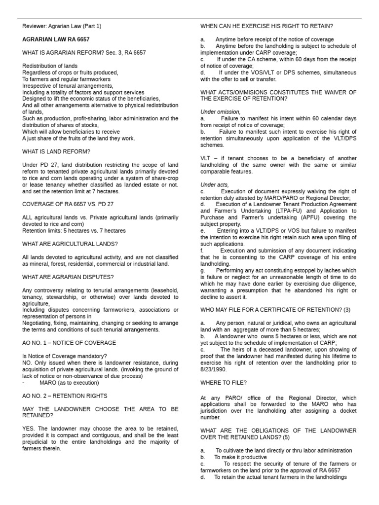 PD 27 Vs RA 6657 | PDF