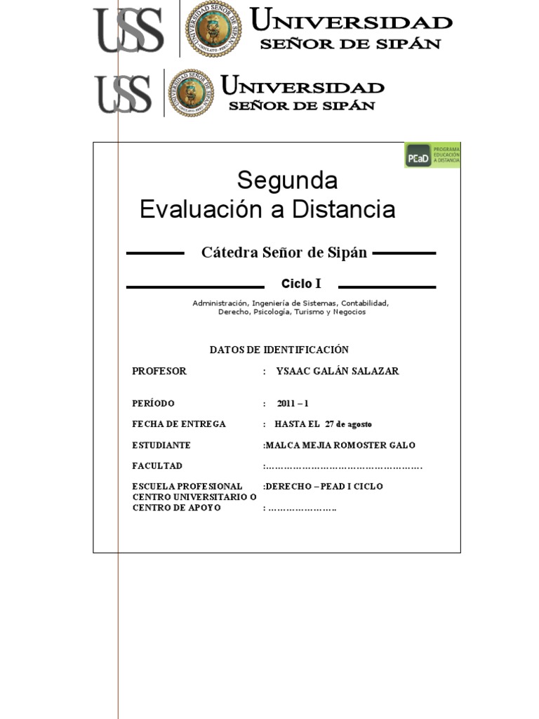 2da Eval Catedrade Sipan 2011wordgalo | PDF | Arqueología | Cultura (general)