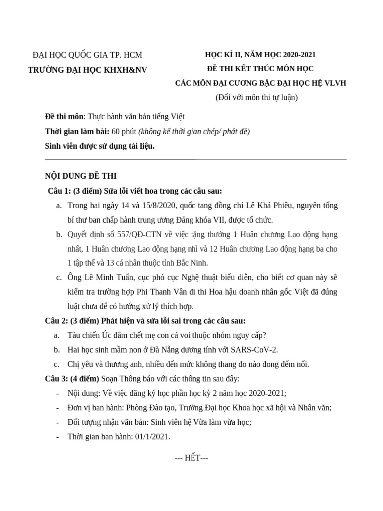 2021 VLVH de Thi Cuoi Ky | PDF