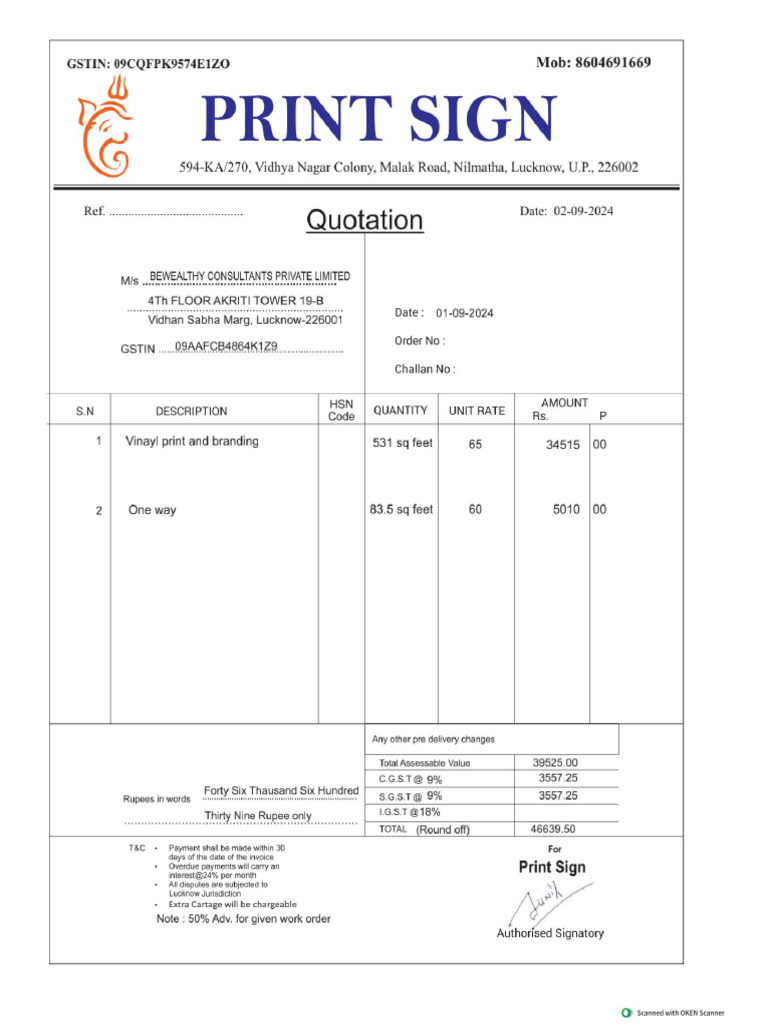 Bramding Quotation 2 | PDF