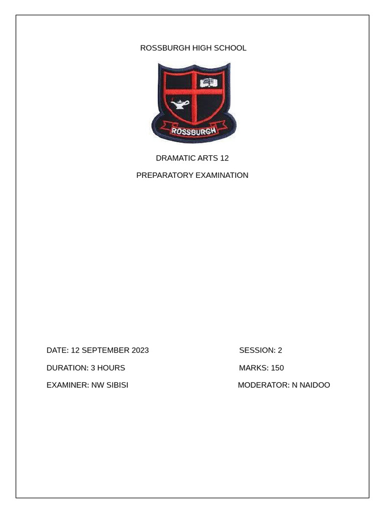 Grade 12 Trial Paper Rossburgh Moderated | PDF | Language Arts ...