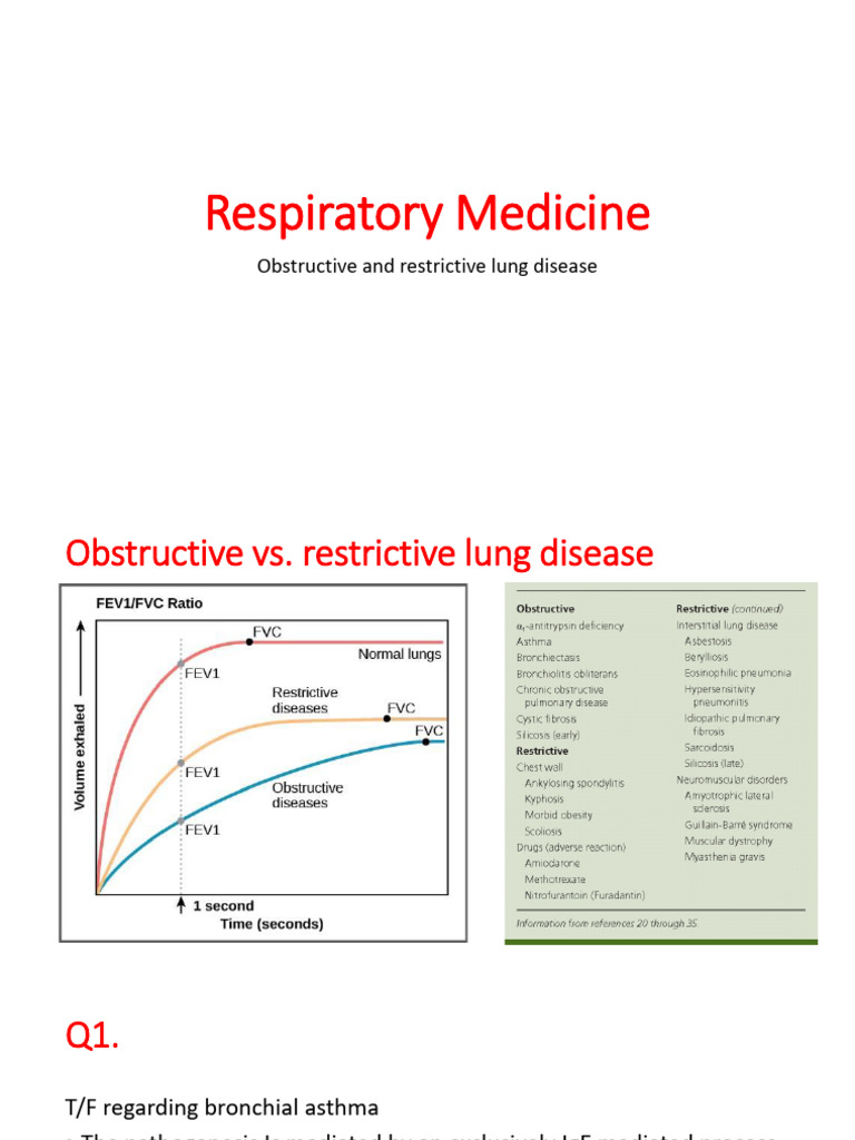 Obstructive and Restrictive Lung Diseases (DR Praveen) | PDF