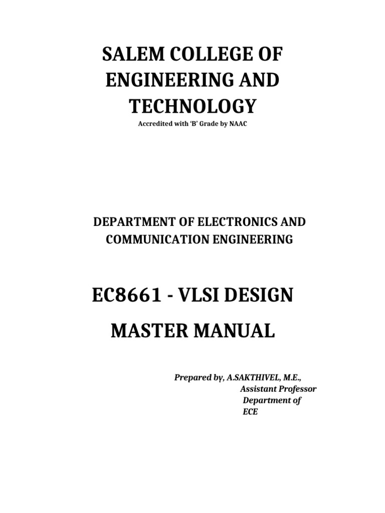 Master Manual VLSI RECORD | PDF