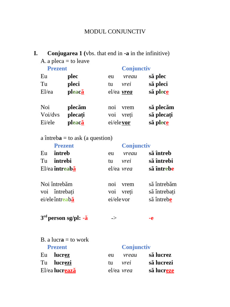Modul Conjunctiv | PDF | Syntactic Relationships | Morphology