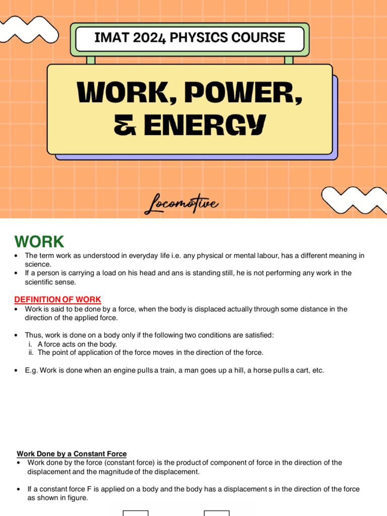 Work, Energy & Power Slides | PDF