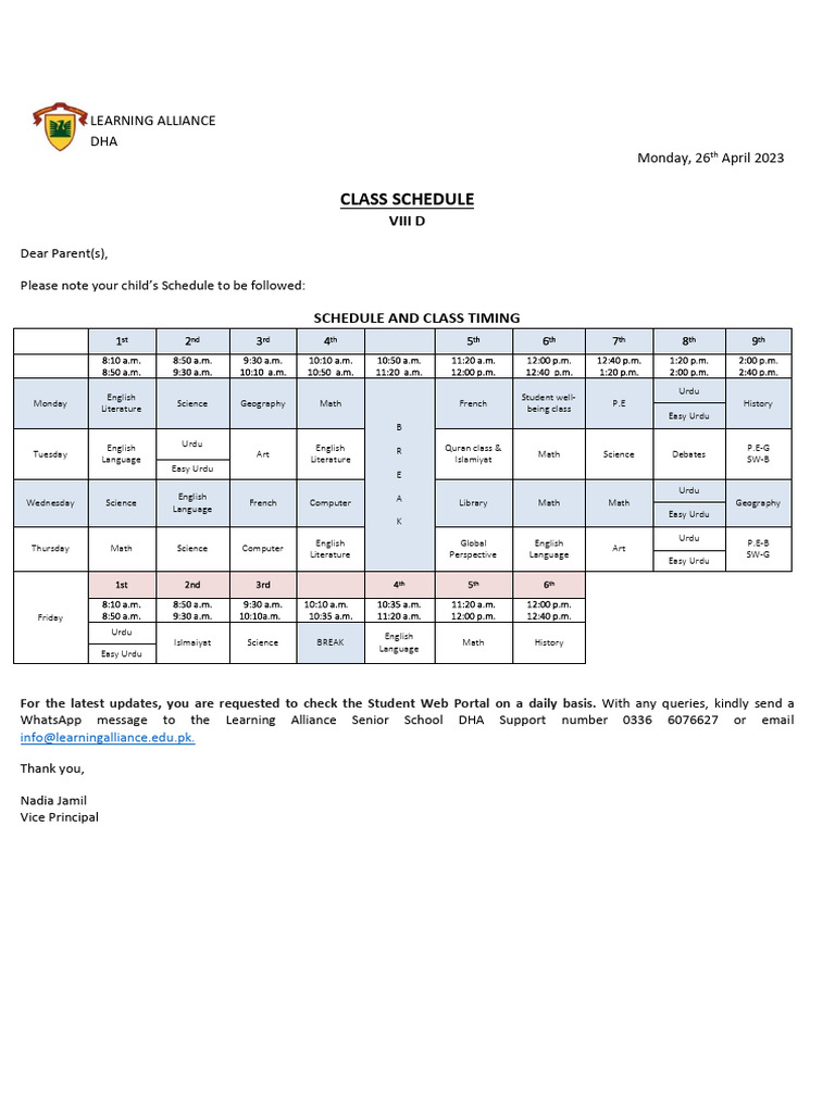 8D Time Table | PDF