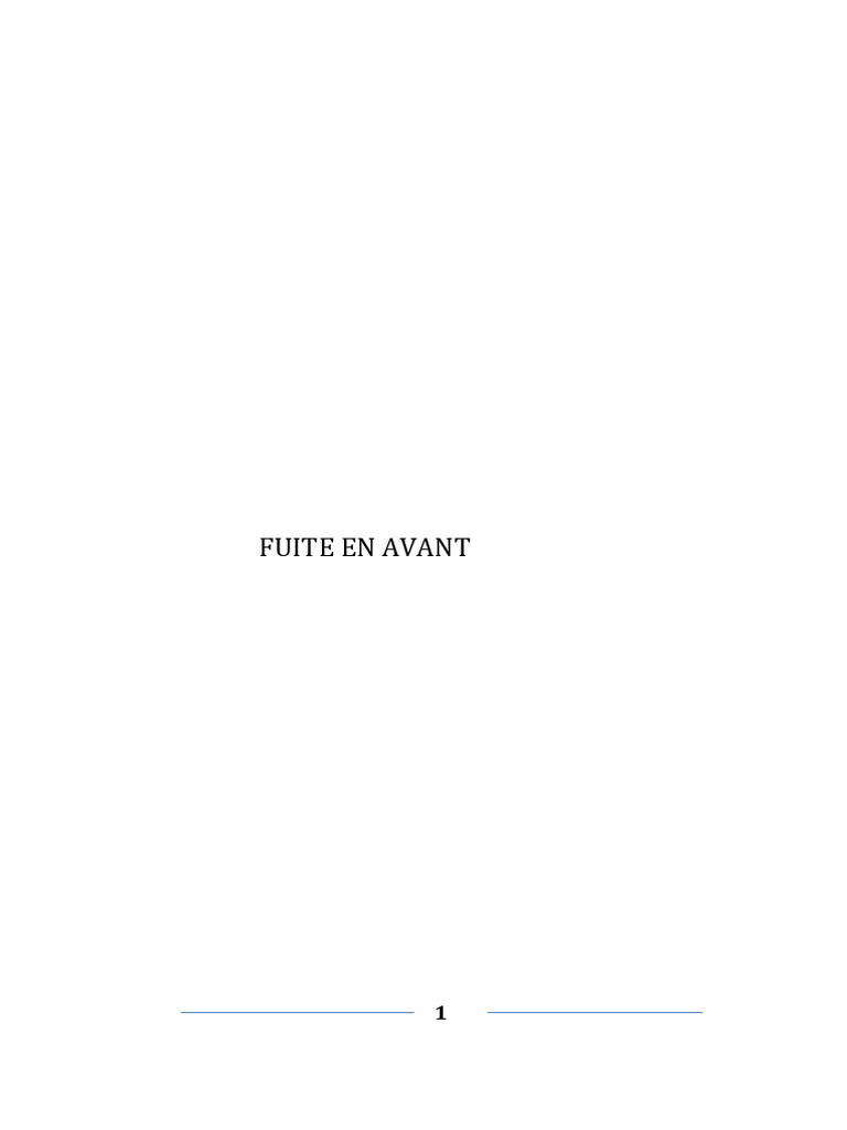 Fuite en Avant - V9 - Derniere Version | PDF