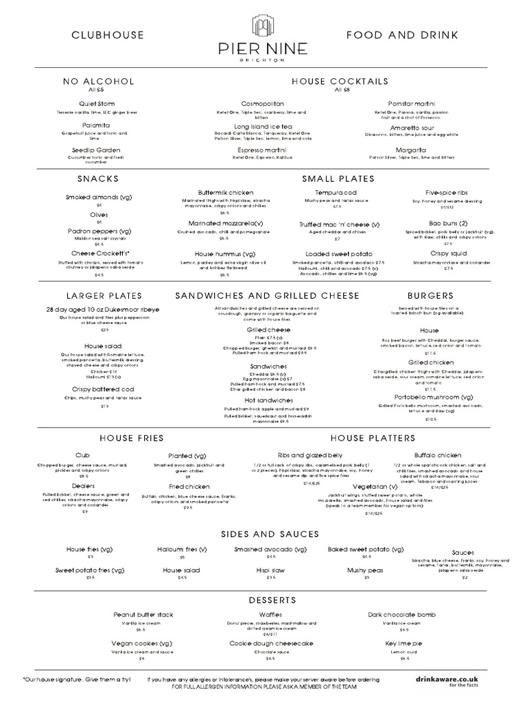 pier-nine-food-menu | PDF