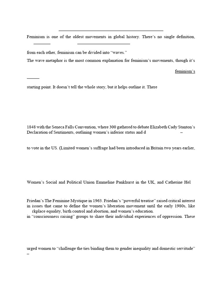 4 Waves of Feminism | PDF