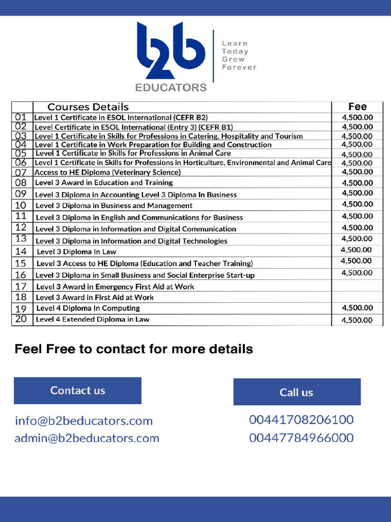 Courses details B2B | PDF