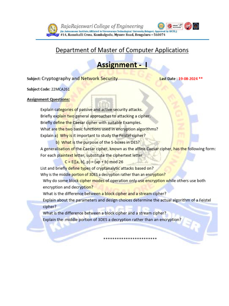 Assignment 1-CNS | PDF