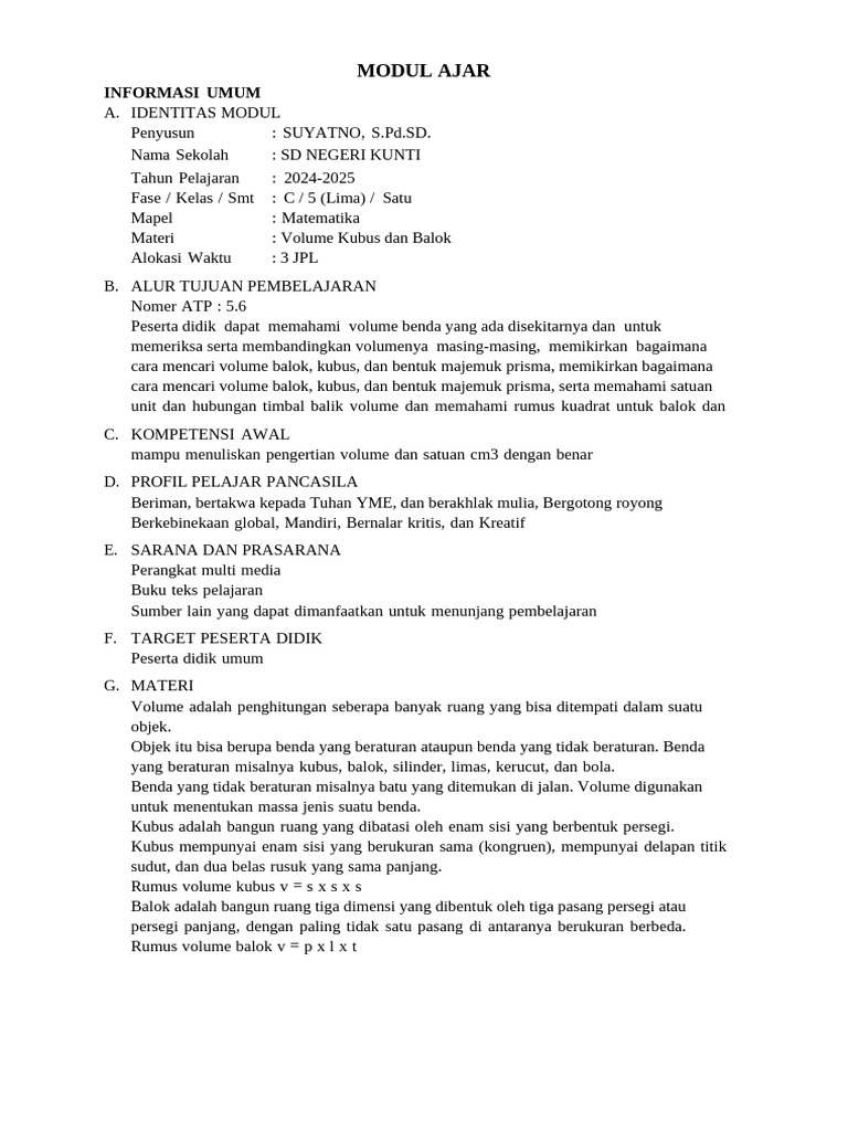 Modul Ajar Matematika Kelas 5 Semester 2 Kurikulum Merdeka - EmriDev