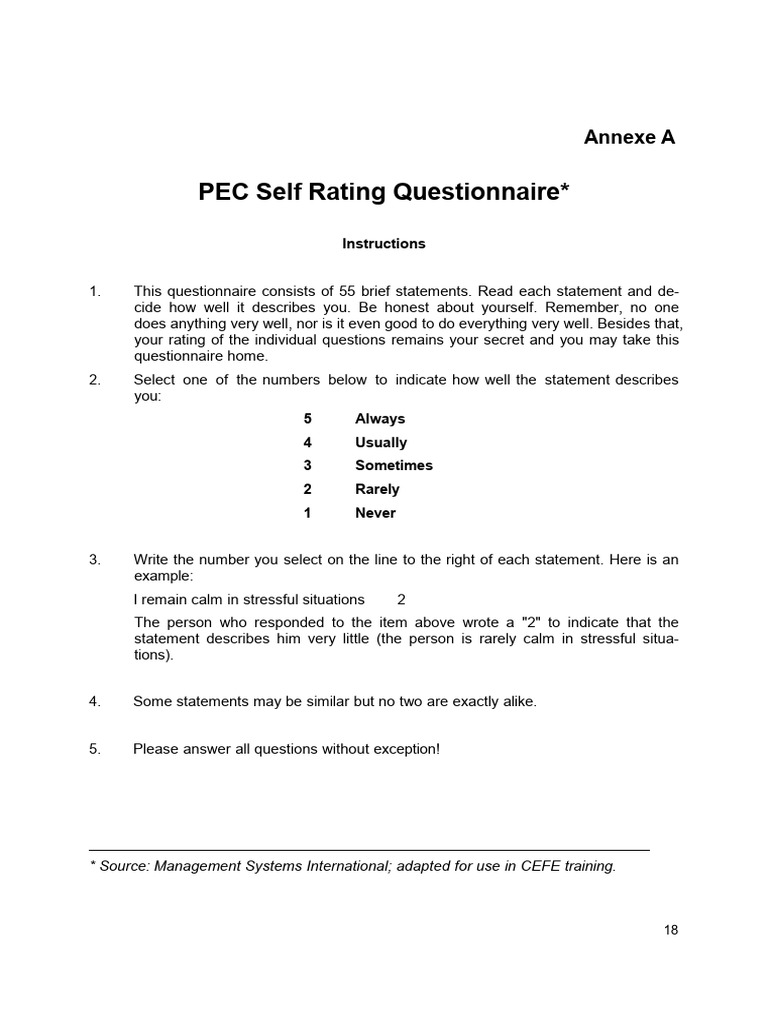 Pec Self Assessment Rico Febe | PDF