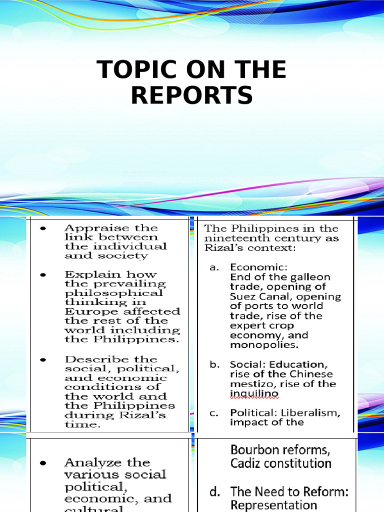 Assigned Topic for Reports | PDF