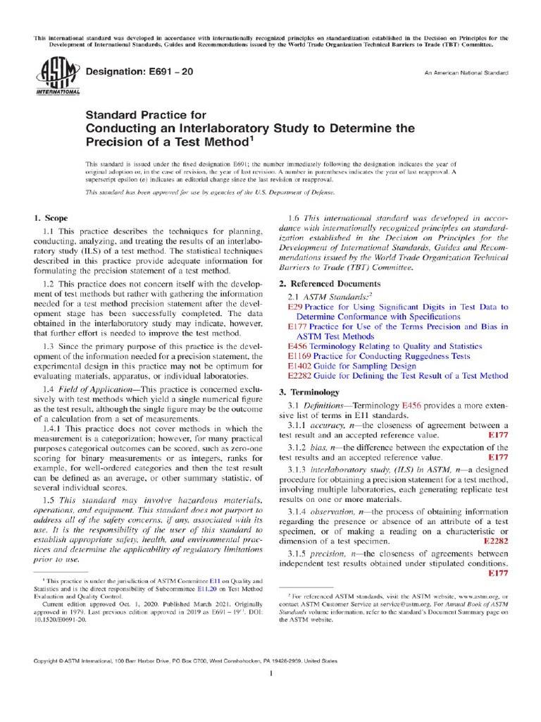ASTM E691-20 | PDF