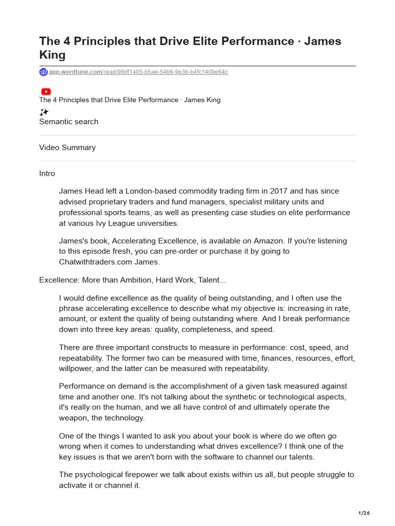 Principles of Elite Performance | PDF | Goal | Career & Growth