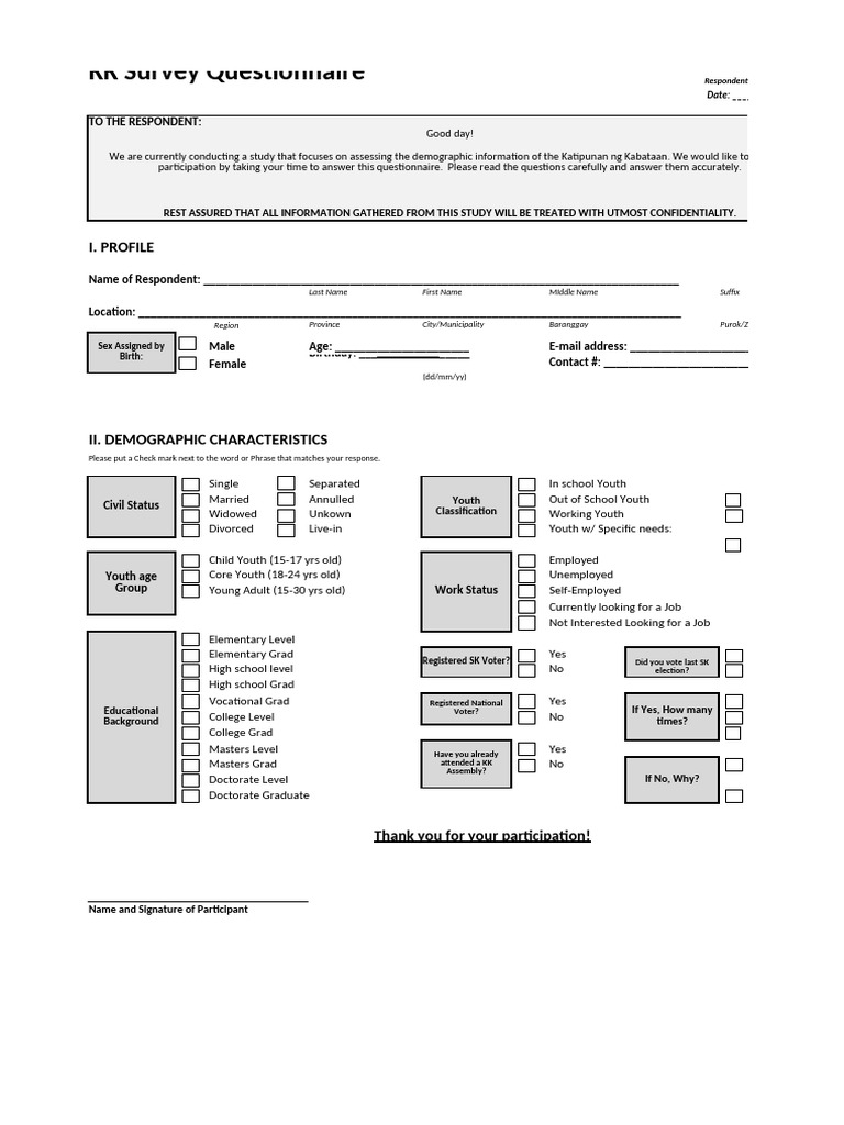 Annex 3 4 KK Survey and Database 1 | PDF | Employment
