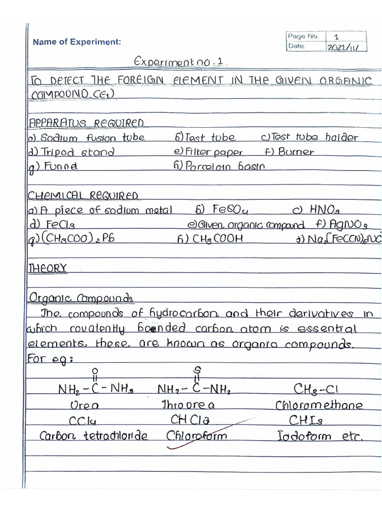 Chemistry Practical 1 | PDF