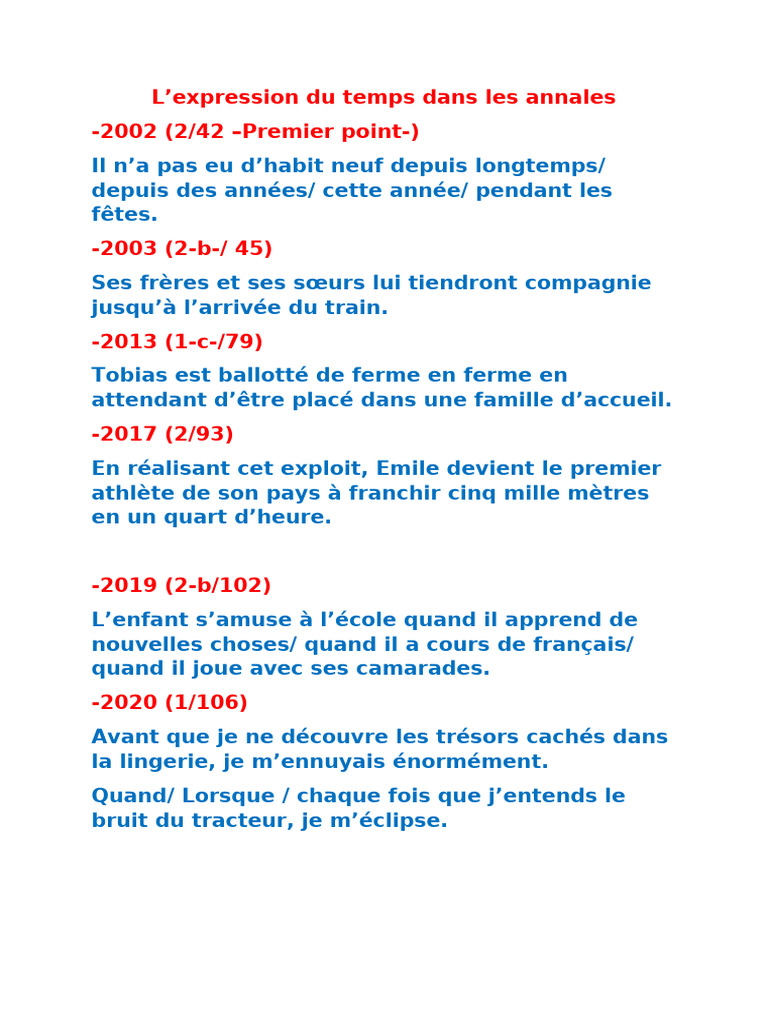 L'expression Du Temps Au Concours | PDF