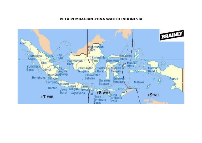 Peta Pembagian Zona Waktu Indonesia | PDF
