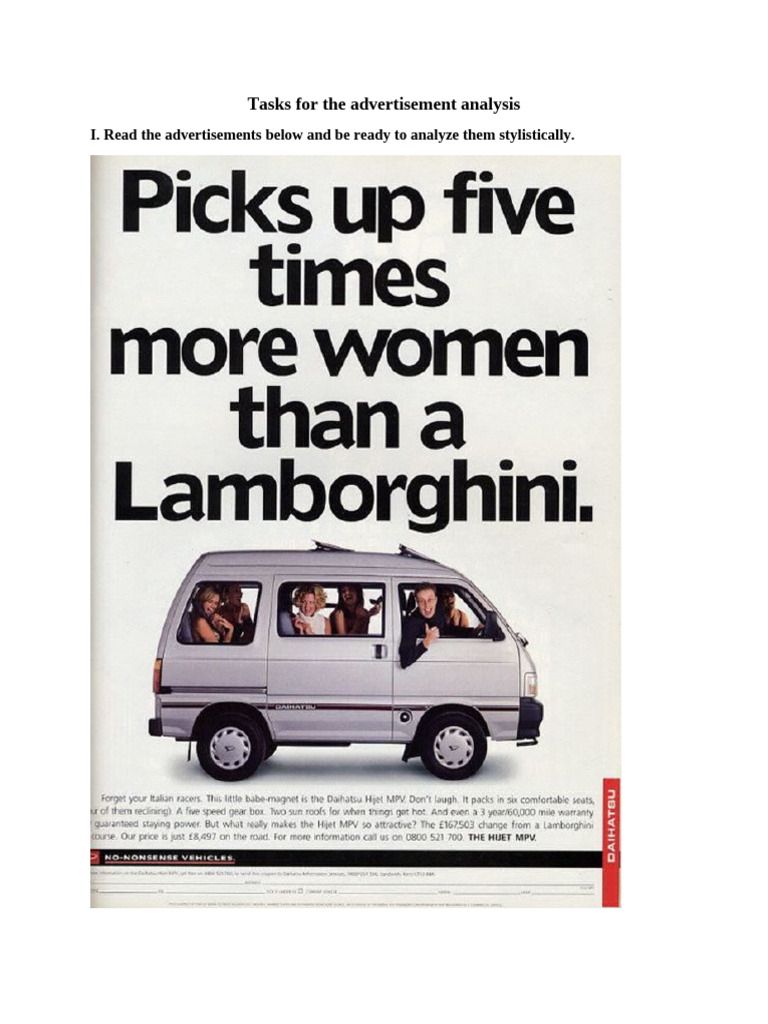 Handout - Ads For Analysis | PDF