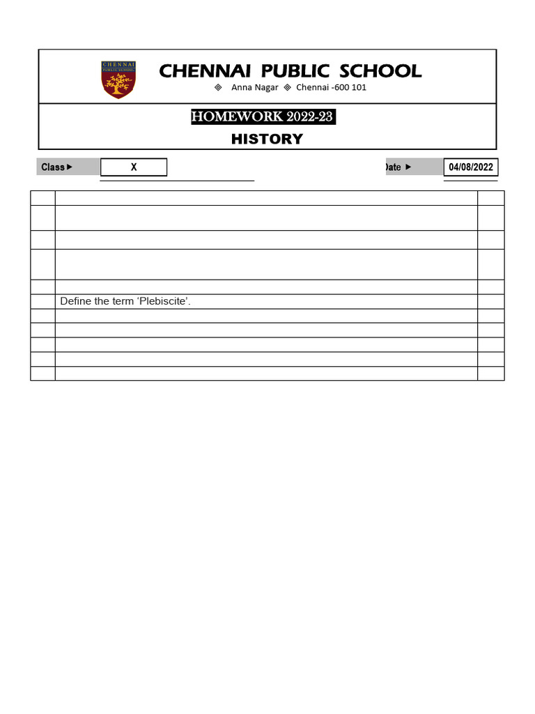 History worksheet | PDF