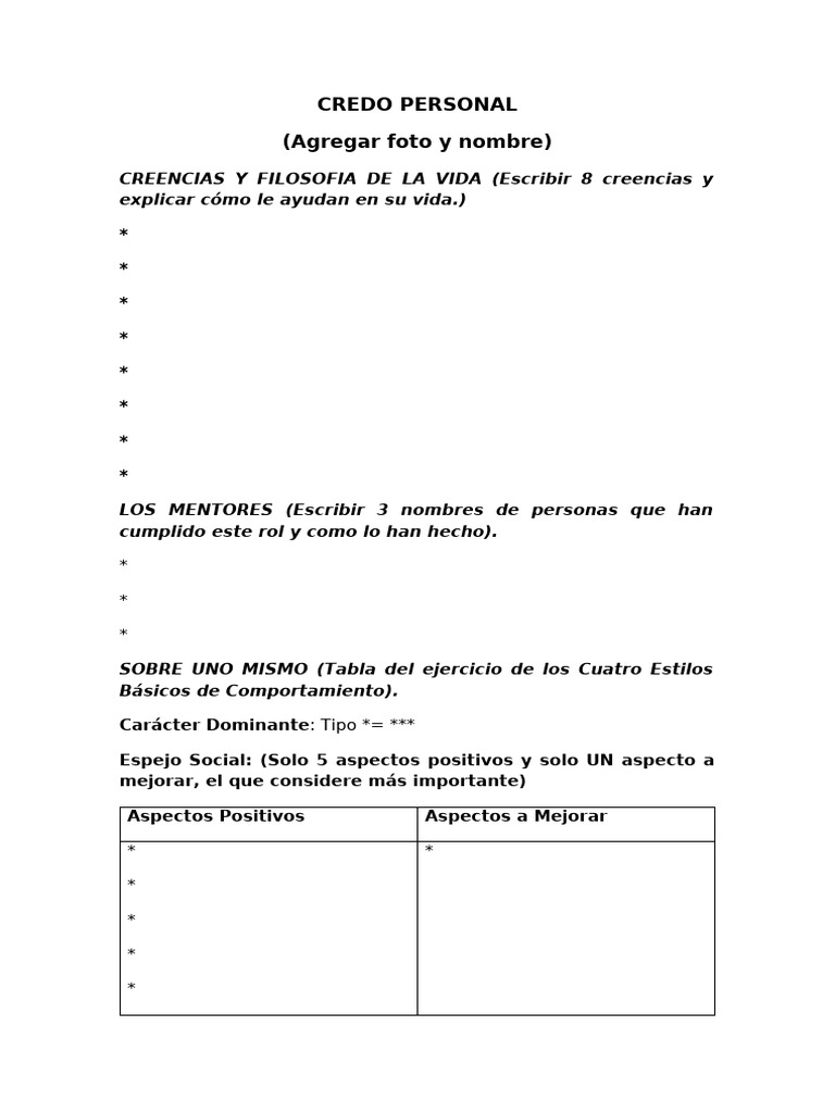 Credo Personal | PDF