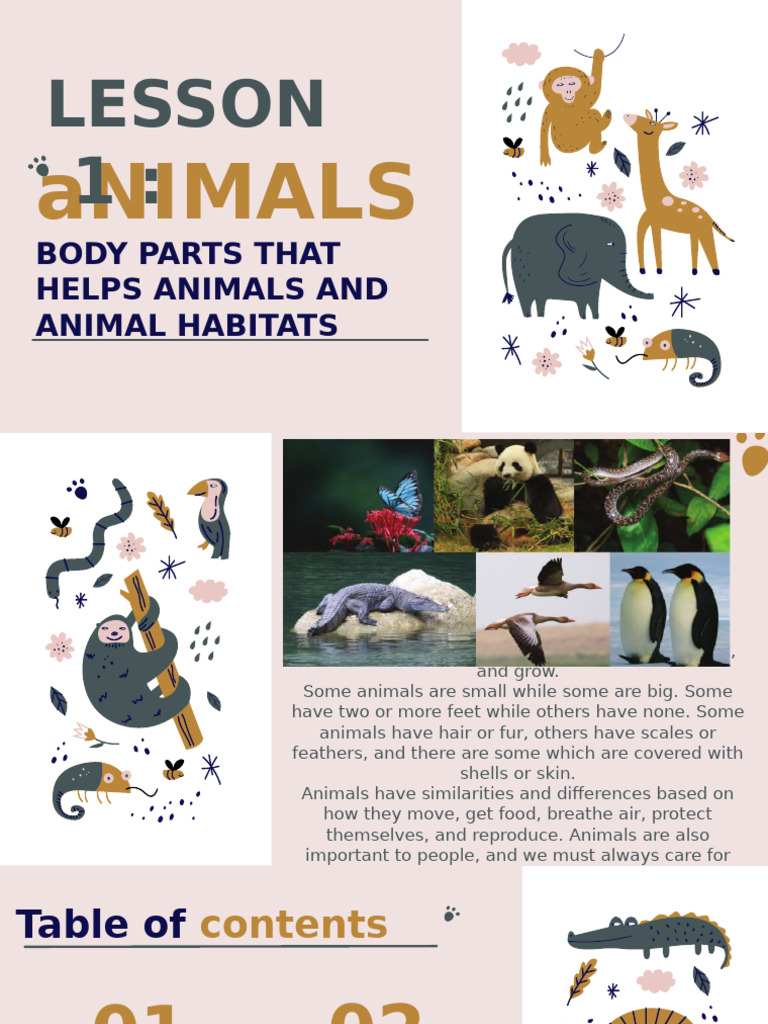 Science 2ndQ Lesson 1 - Body Parts That Helps Animals and Animal ...