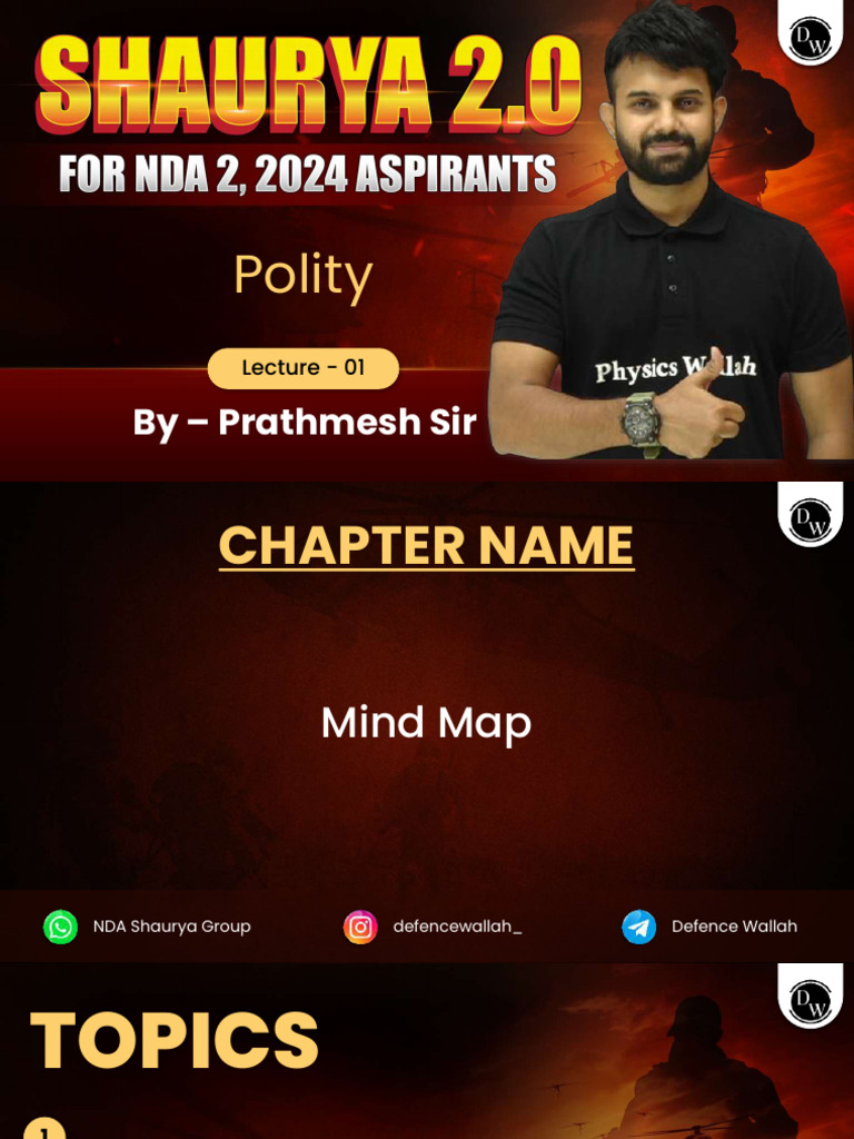 Lec 01 Mind Map Polity Shaurya 2 0 NDA 2024 Prathmesh Sir 02 07 | PDF