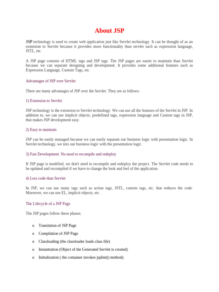 JSP Material | PDF JSP Material | PDF