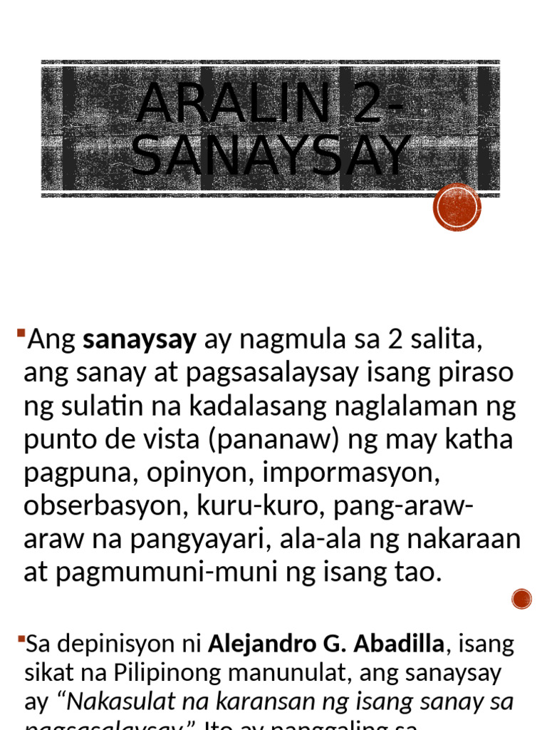 Aralin 2 - Sanaysay | PDF