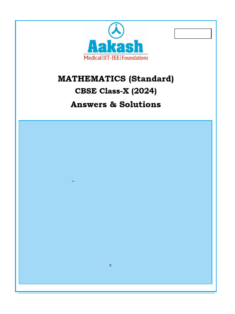 Mathematics Answer Key | PDF