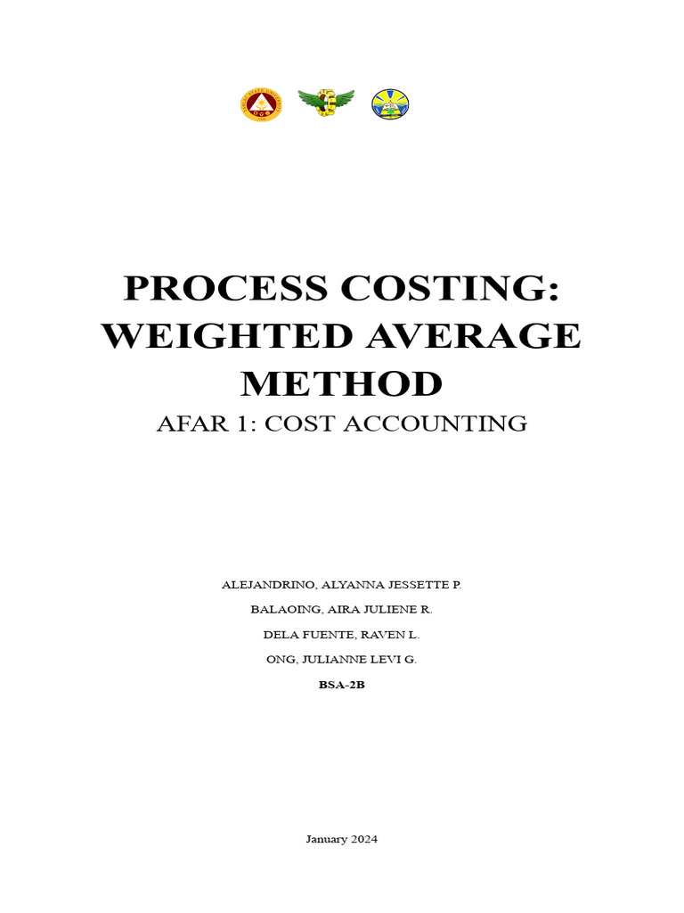 AFAR 1 Group 9 Process Costing WAVE 1 | PDF