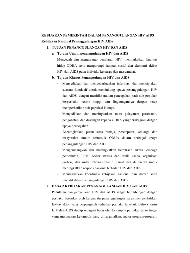 Strategi Nasional Penanggulangan Hiv Dan Aids | PDF