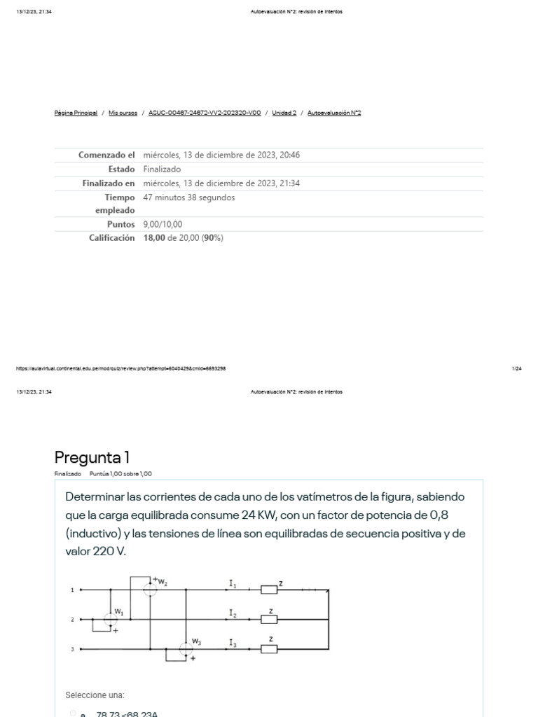 Autoevaluación N°2_ Ingenieria Electrica | PDF