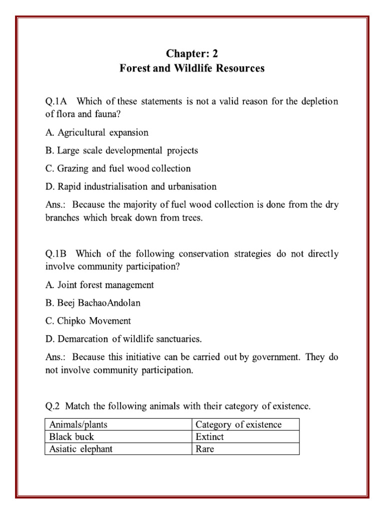 Forest and Wild Life Resources | PDF