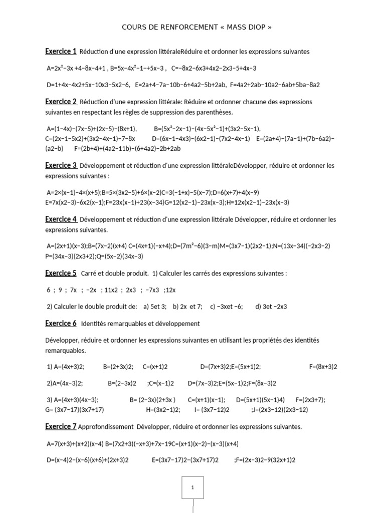 Exercice 1 4iem | PDF
