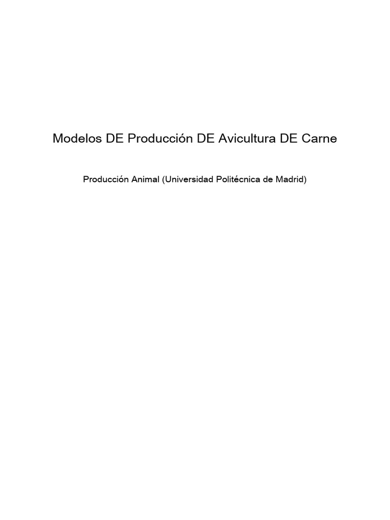 Modelos de Produccion de Avicultura de Carne | PDF | Carne | Cocina, comidas y vino