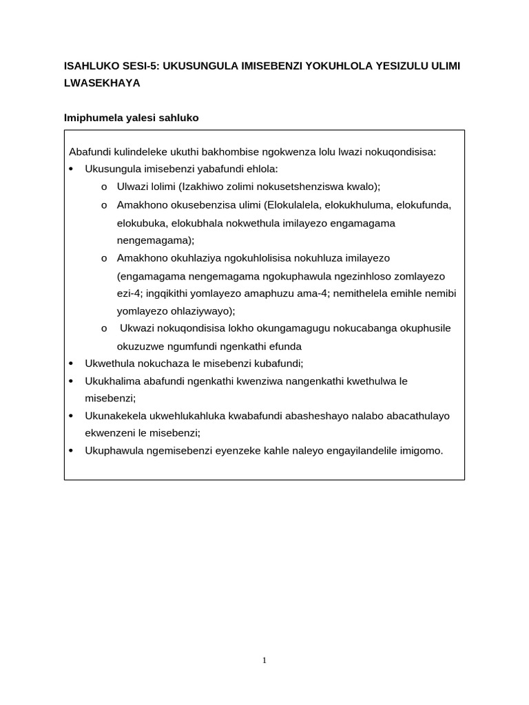 Isahluko Sesi-5 | PDF | Neuroscience | Career & Growth