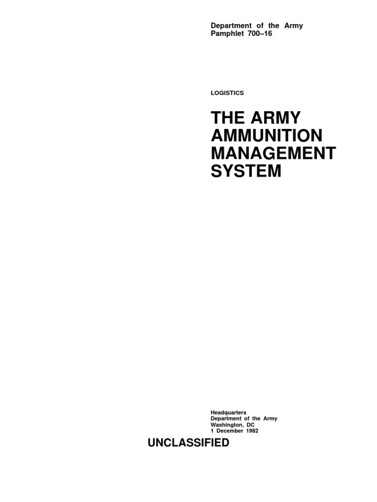 The Army Ammunition Management System: Unclassified | Download Free PDF ...