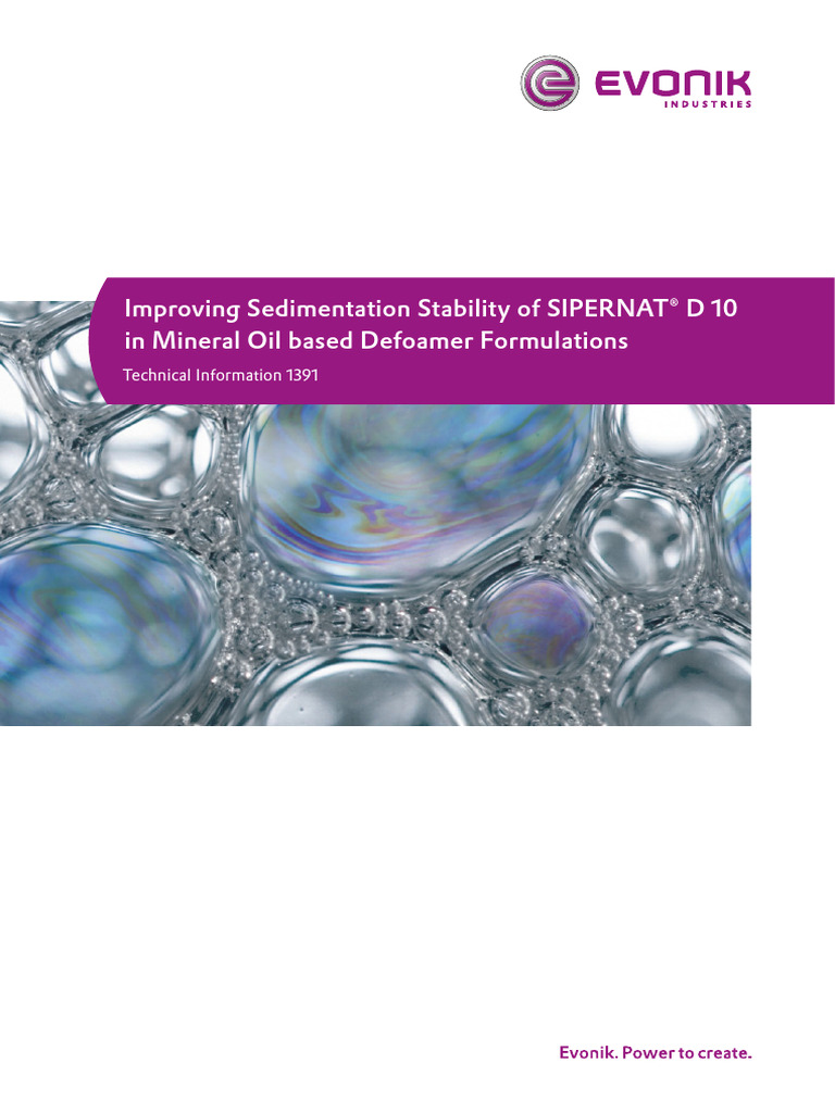 TI 1391 Improving Sedimentation Stability of SIPERNAT D 10 in Mineral ...