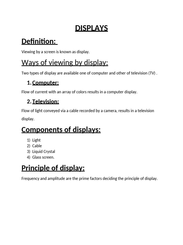 Displays | PDF