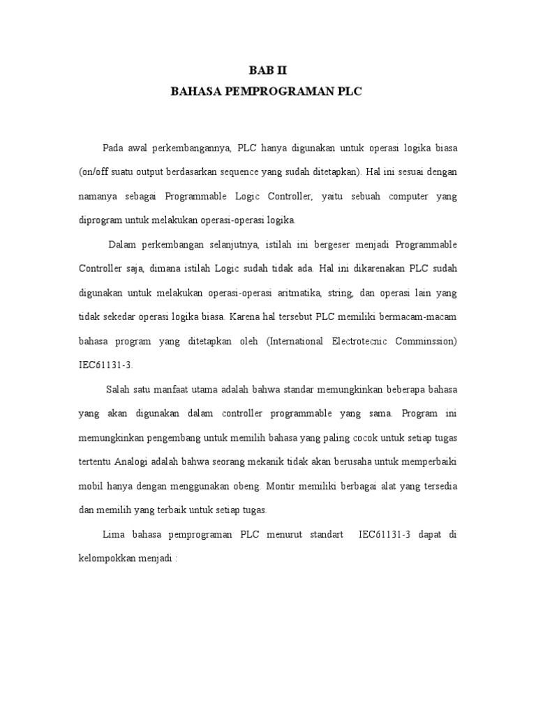Bahasa Pemprograman PLC | PDF