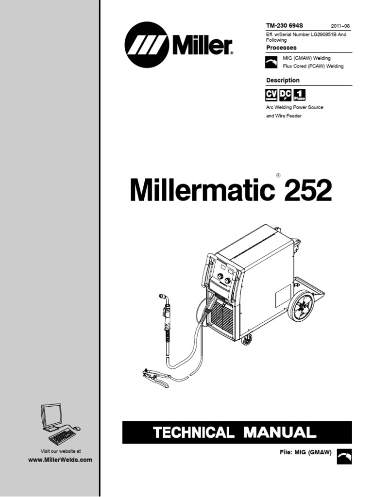 MILLERMATIC 252 SERVICE MANUAL | PDF