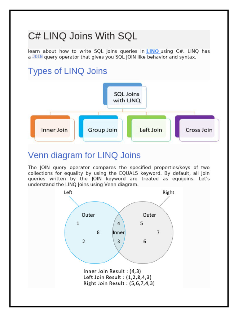Linq JOINS | PDF